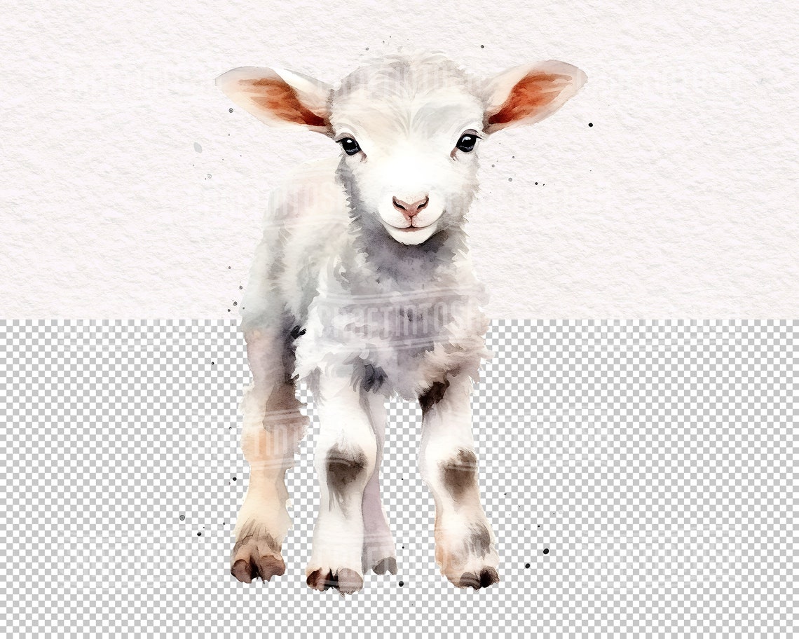 Baby Lamb Clipart, Lamb PNG, Baby Animals, Farm Animals PNG, Baby Sheep ...