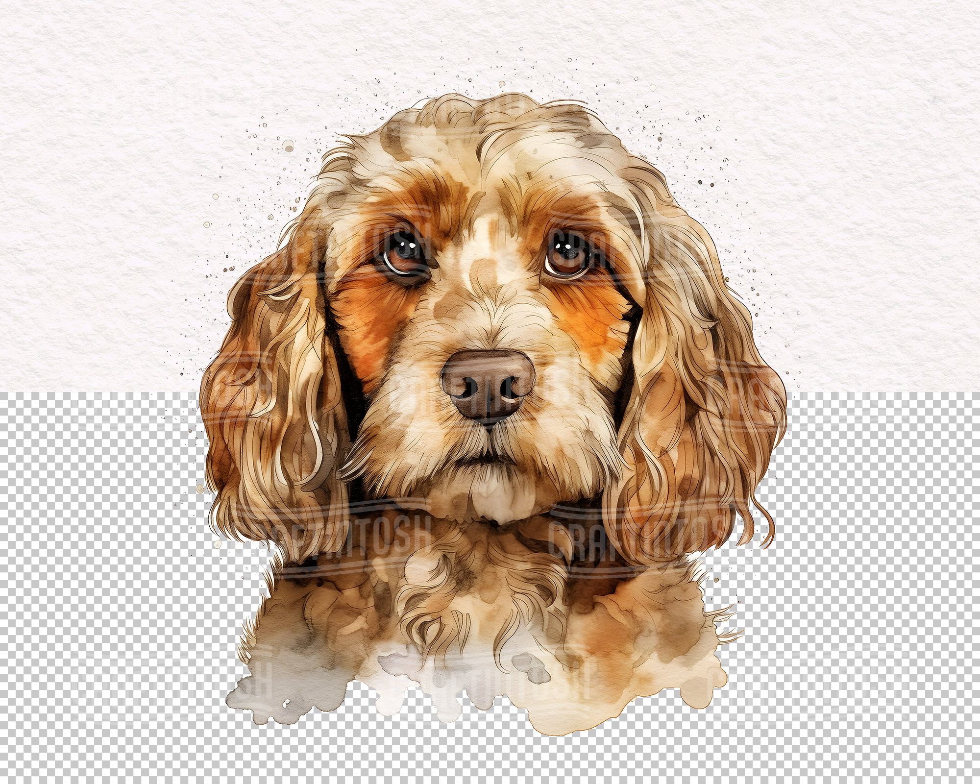 Watercolor Cockapoo Dog PNG Clipart Cute Puppies Pet - Etsy