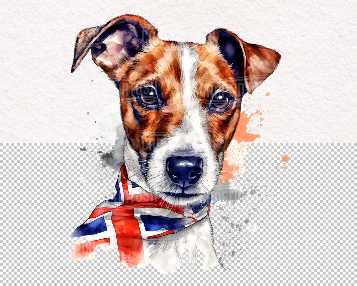 Watercolor British Dogs Clipart PNG Bundle Union Jack Dog - Etsy UK