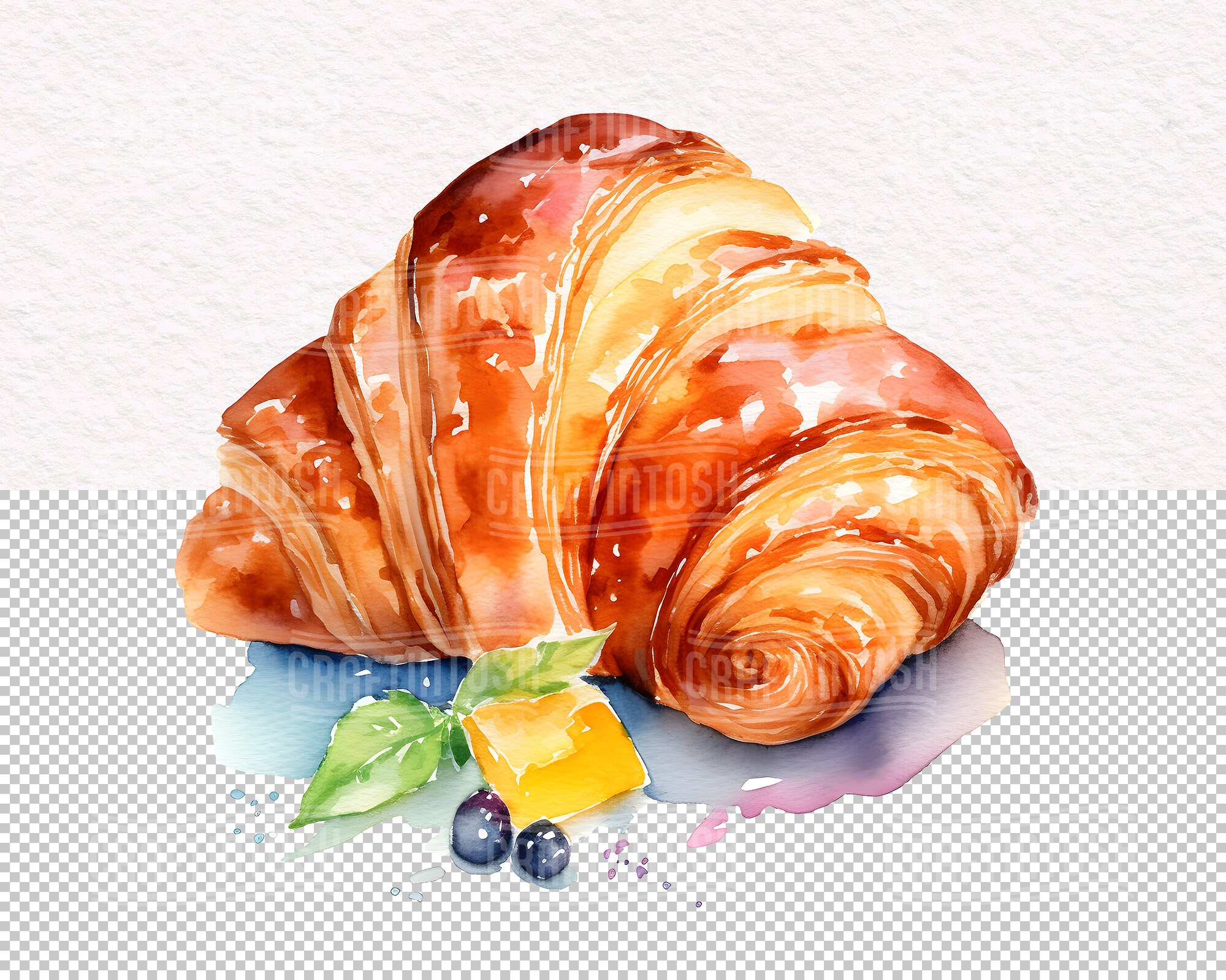 Watercolor Breakfast Clipart Transparent PNG Brunch - Etsy