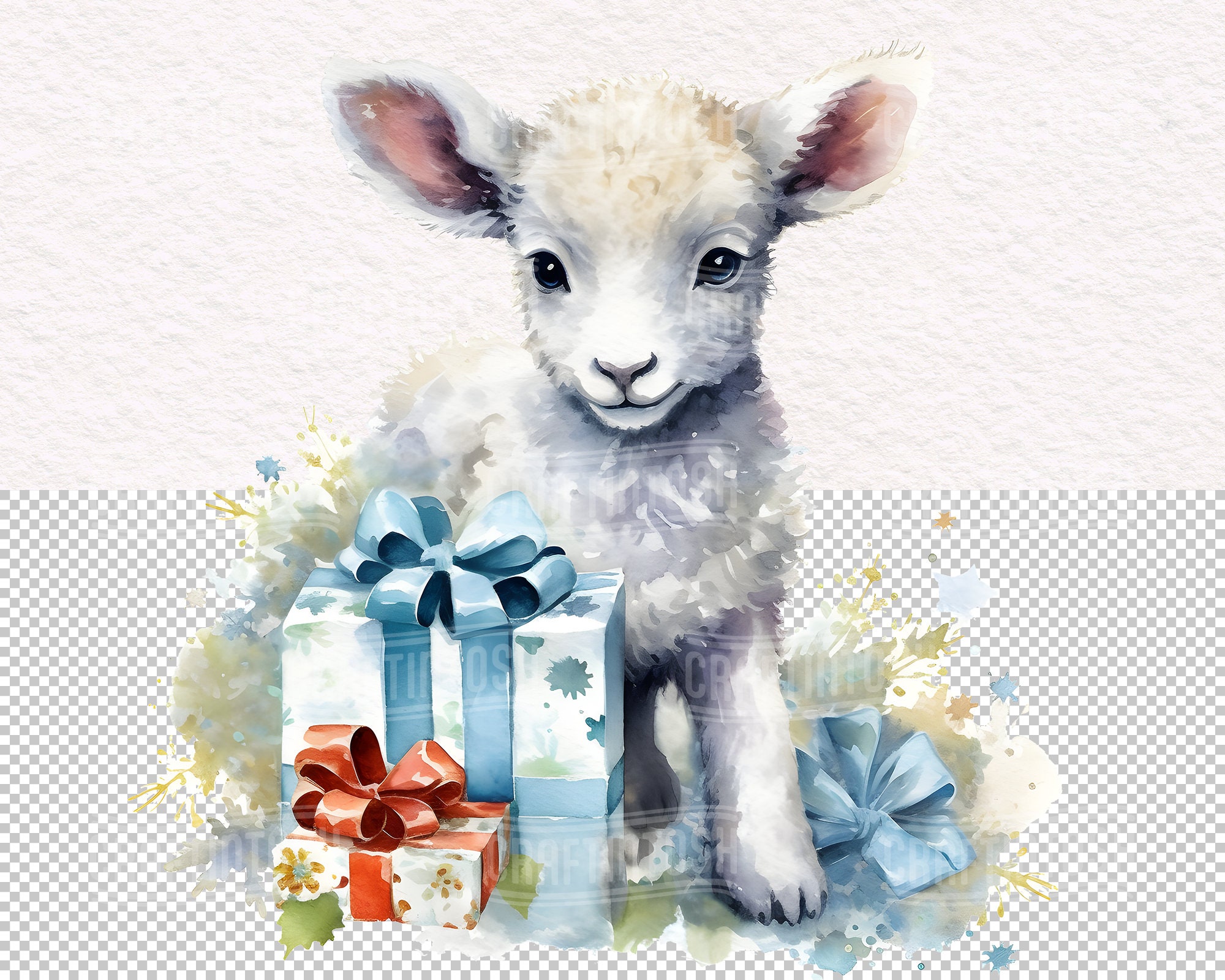 Floral Baby Lamb Clipart Spring Lamb PNG With Flowers for Nursery Wall ...