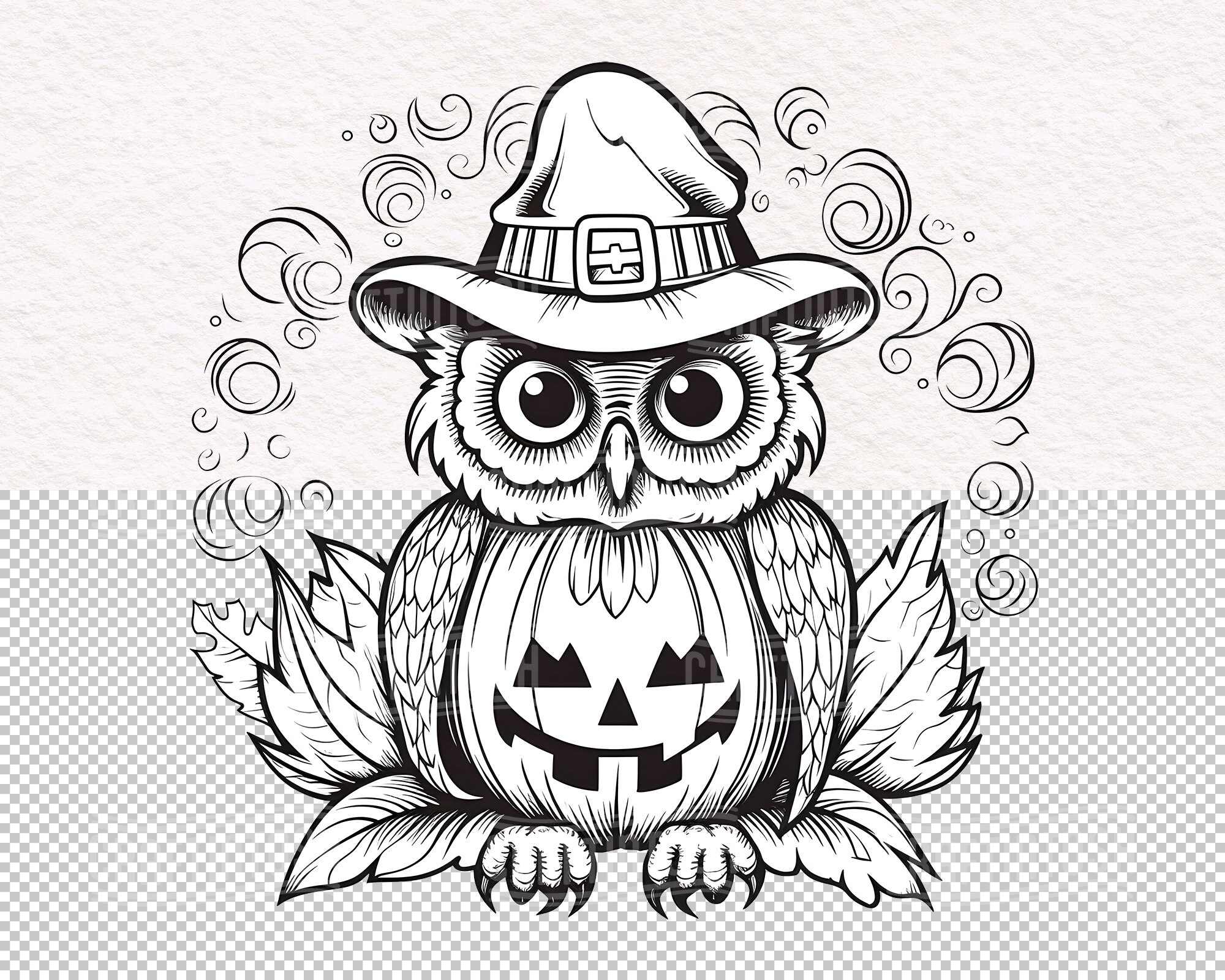 Halloween Doodles Transparent Clipart Set Digital Graphics Instant ...