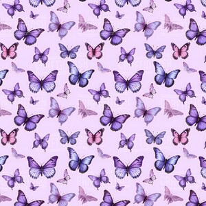 Purple Pink Butterfly Seamless Patterns - Digital Graphics Instant ...
