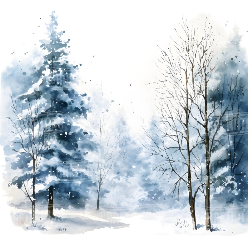 Watercolor Mystical Forest Clipart Magic Forest Nursery Enchanted ...