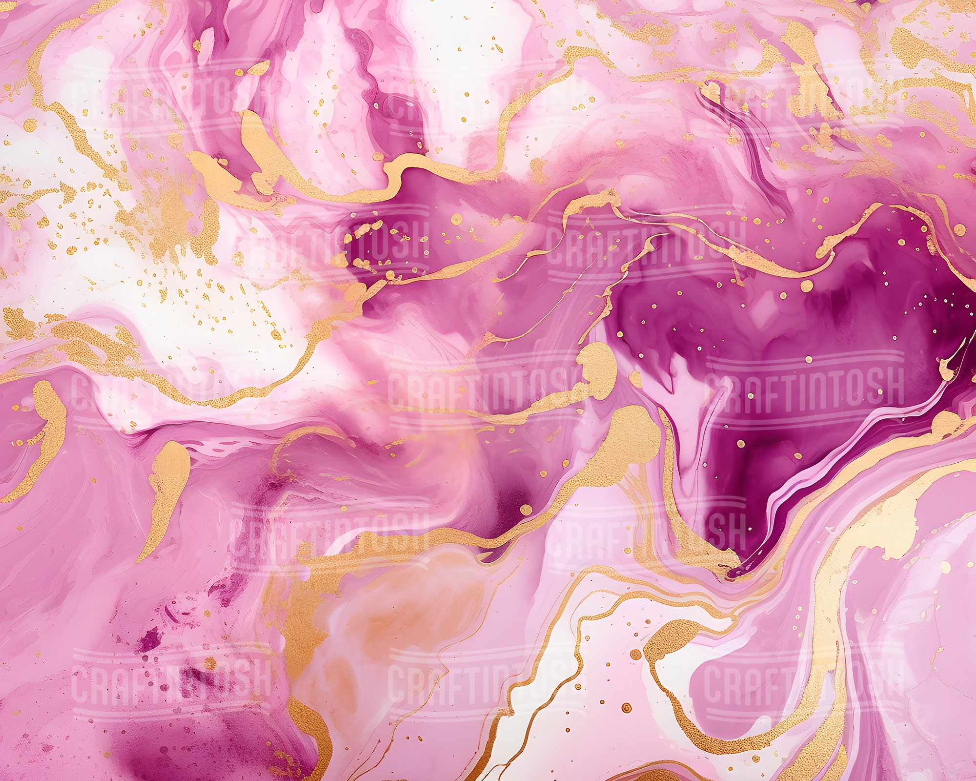 Pink Gold Abstract Fluid Paint Texture Digital Paper Marble - Etsy