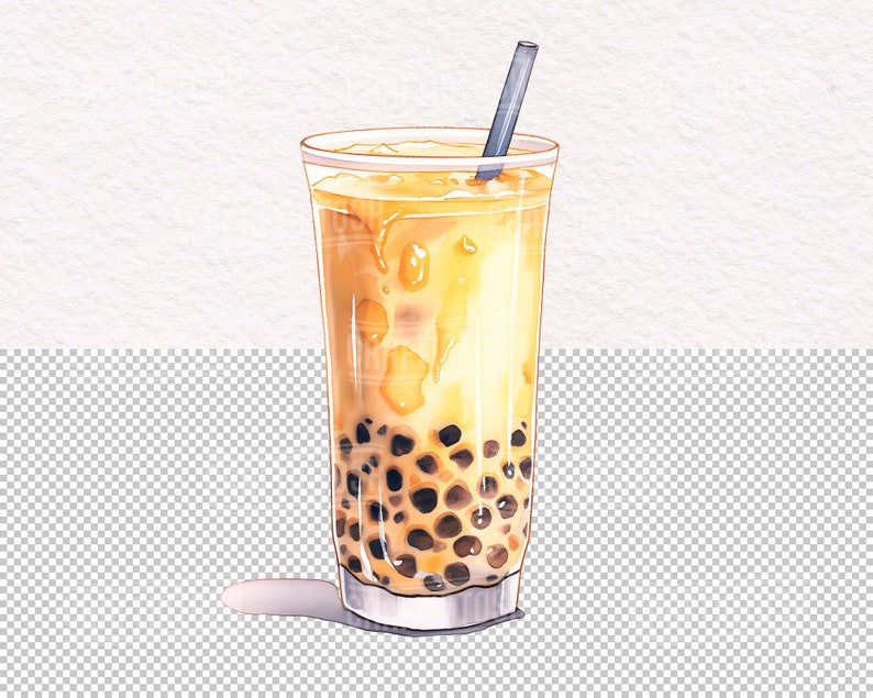 Watercolor Boba Tea Clipart Bubble Tea PNG Tapioca Tea Boba Nai Cha ...