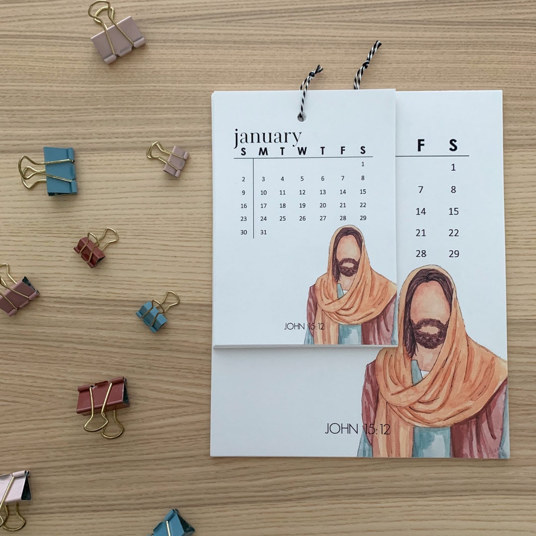 2022 Watercolor Calendar Bible Verse Calendar Religious Calendar ...