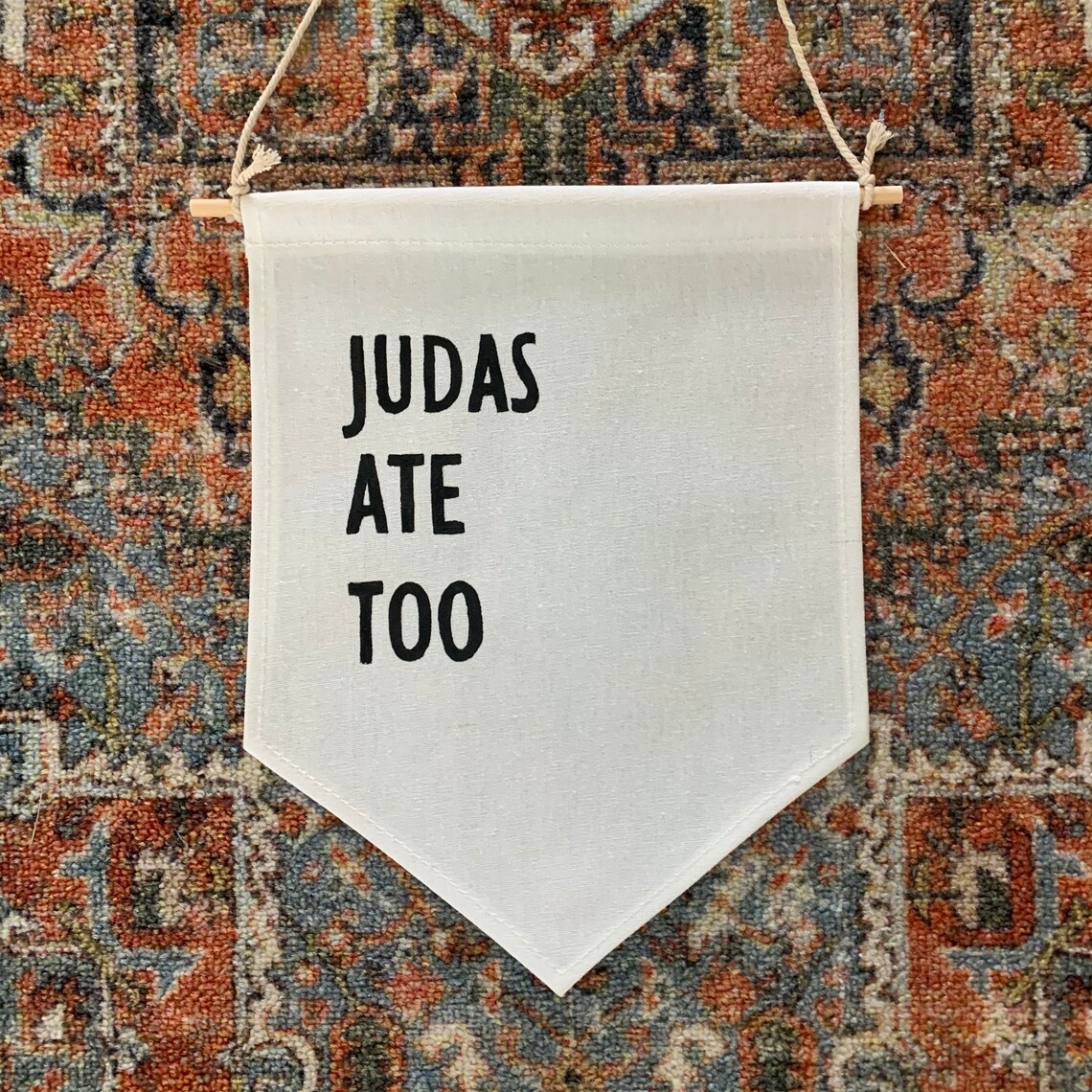 Judas Ate Too Canvas Banner Hand Painted Canvas Banner - Etsy
