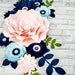 Navy Light Blue and Pink Paper Flowers Wall Decor. Large - Etsy