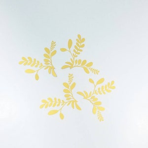 Gold Paper Leaves. Nursery Gold Leaves Wall Decor. Girl's Room Leaves ...