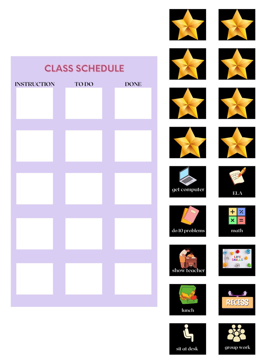 Student Visual Schedule - Etsy