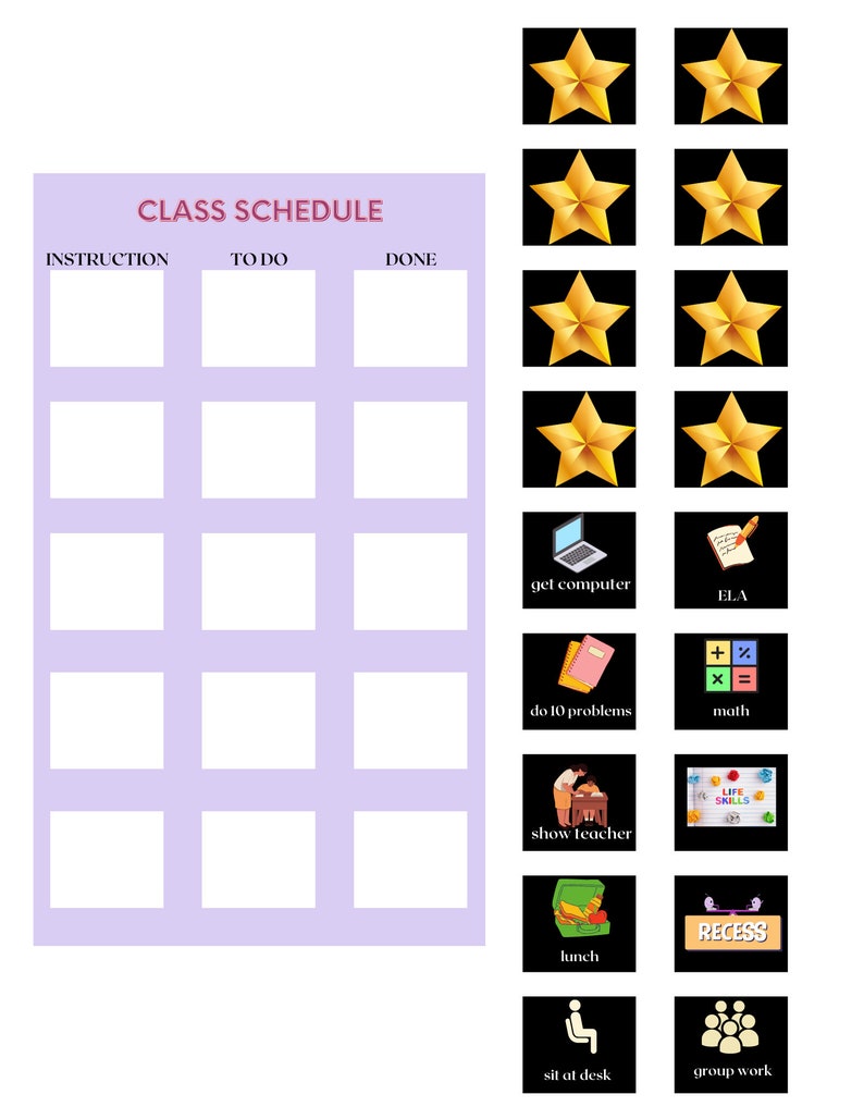 Student Visual Schedule - Etsy