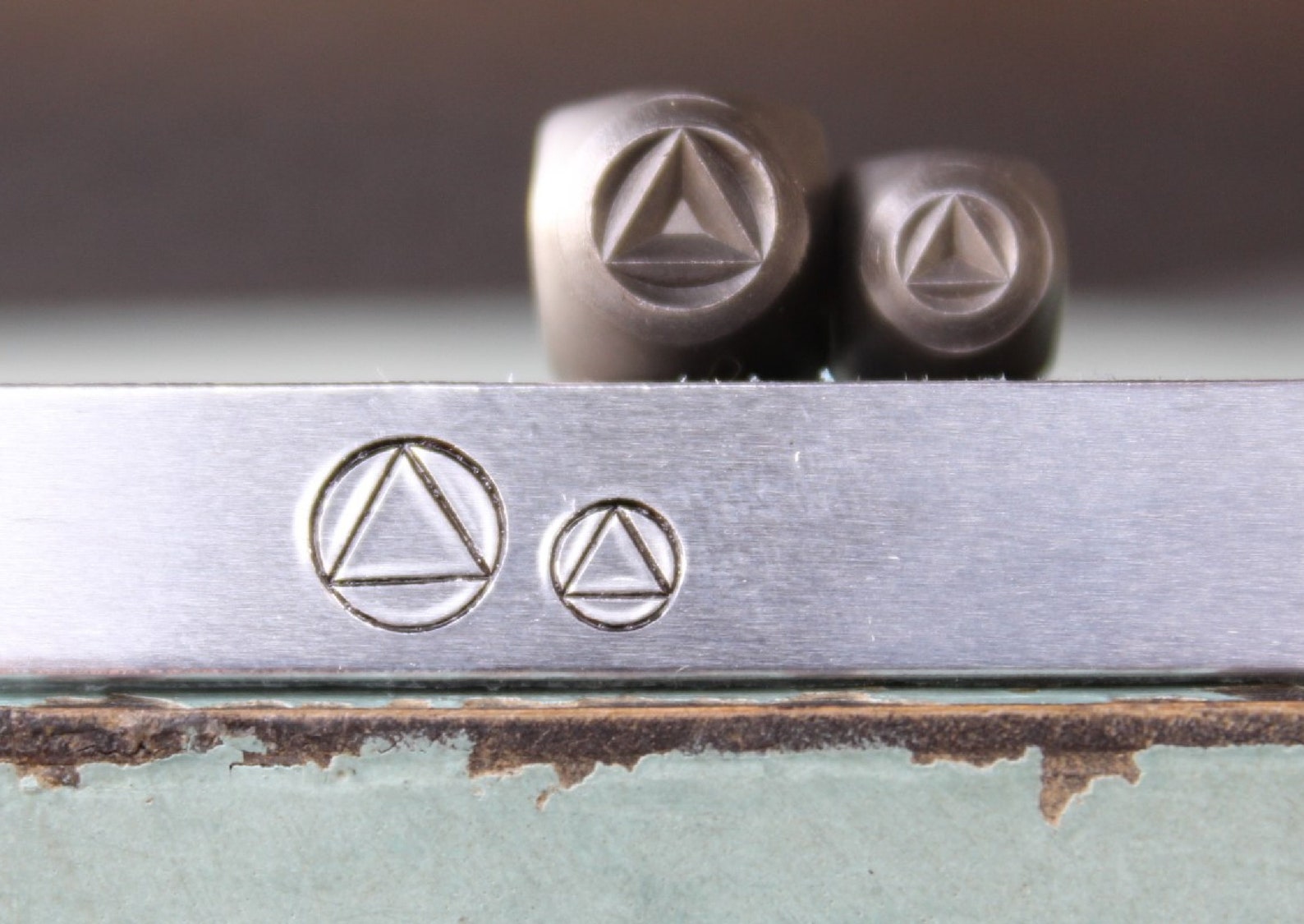 6mm and 4mm Recovery Symbol Metal Design 2 Stamp Set Supply Guy Stamp ...