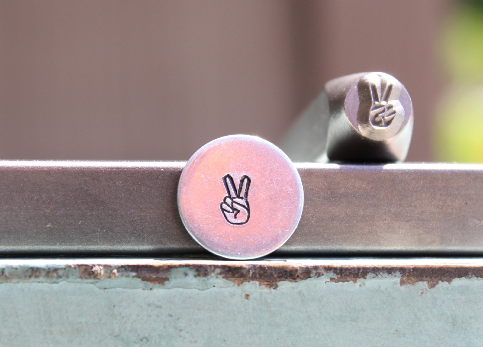 5mm Two Finger Peace Sign DIY Jewelry Making Metal Design Stamp ...