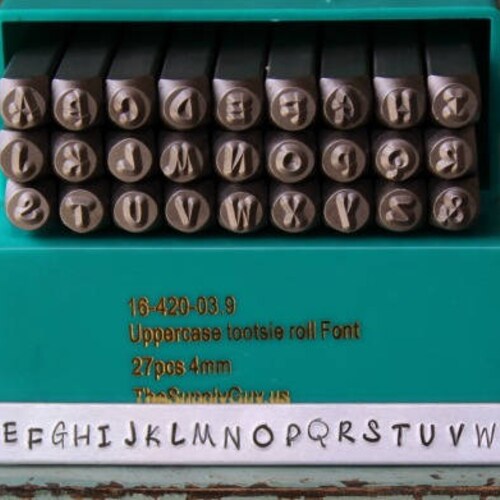 4mm Tootsie Roll Font Combination Metal Stamp Letter Set - Etsy