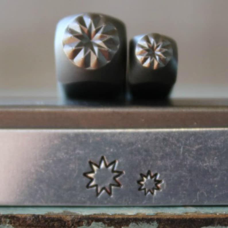 5mm and 3mm Nine Point Star Metal Design 2 Stamp Set Supply - Etsy