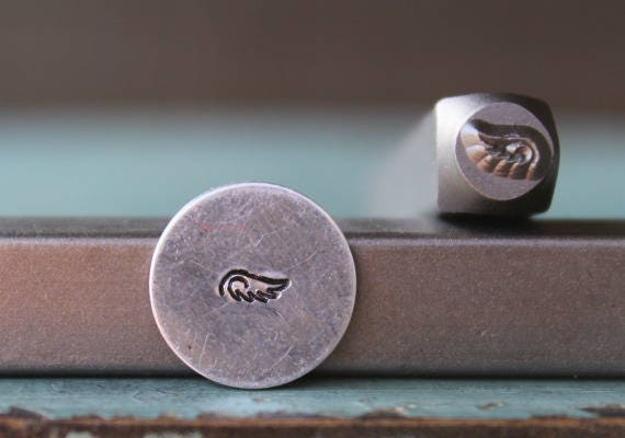 4mm Right Small Wing Metal Design Stamp Supply Guy Stamp | Etsy