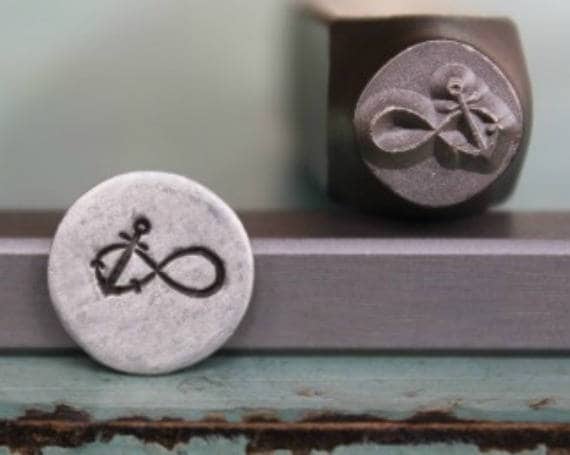 8mm Infinity With Anchor Metal Design Stamp Supply Guy Stamp | Etsy