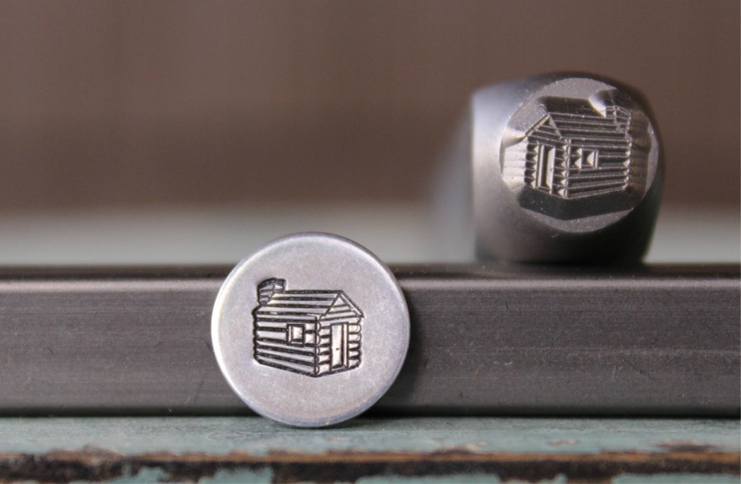 8mm Mountain Log Cabin Metal Design Stamp - Supply Guy Stamp - SGCH-400 ...