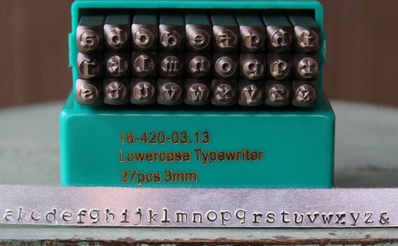 3mm Typewriter Font Lowercase Metal Stamp Letter Set Supply - Etsy