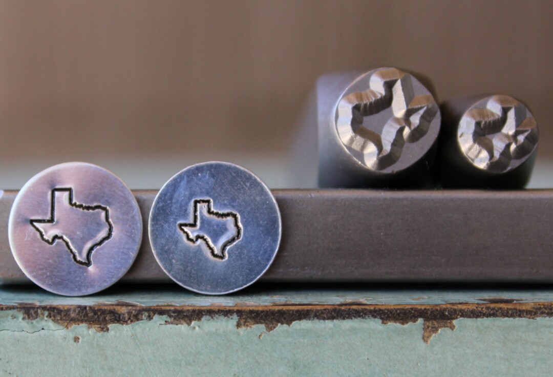 8mm (3/8") and 6mm (1/4") Texas State Metal Design 2 Stamp Set - Supply ...