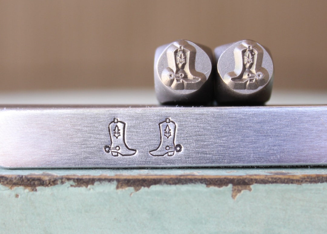 6mm Cowboy Boot (right and Left Facing) Metal Design 2 Stamp Set ...