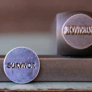 10mm survivor Word Metal Design Stamp Supply Guy | Etsy