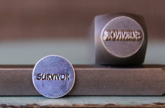 10mm survivor Word Metal Design Stamp Supply Guy | Etsy