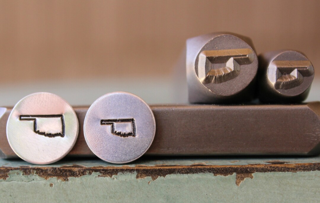 8mm (3/8") and 6mm (1/4") Oklahoma State Metal Design 2 Stamp Set ...