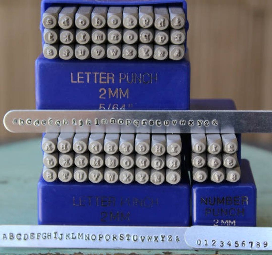 2mm Typewriter Font Combination Metal Stamp Letter and Number Set ...