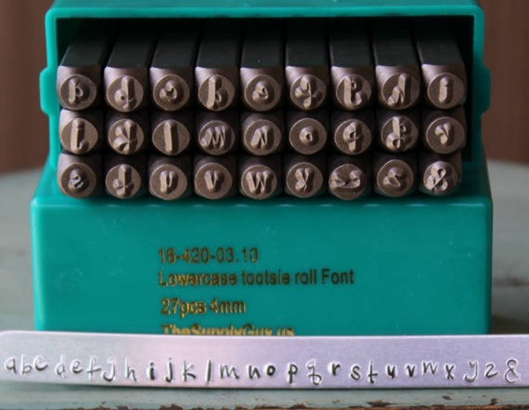 4mm Tootsie Roll Font Lowercase Metal Stamp Letter Set - Supply Guy ...