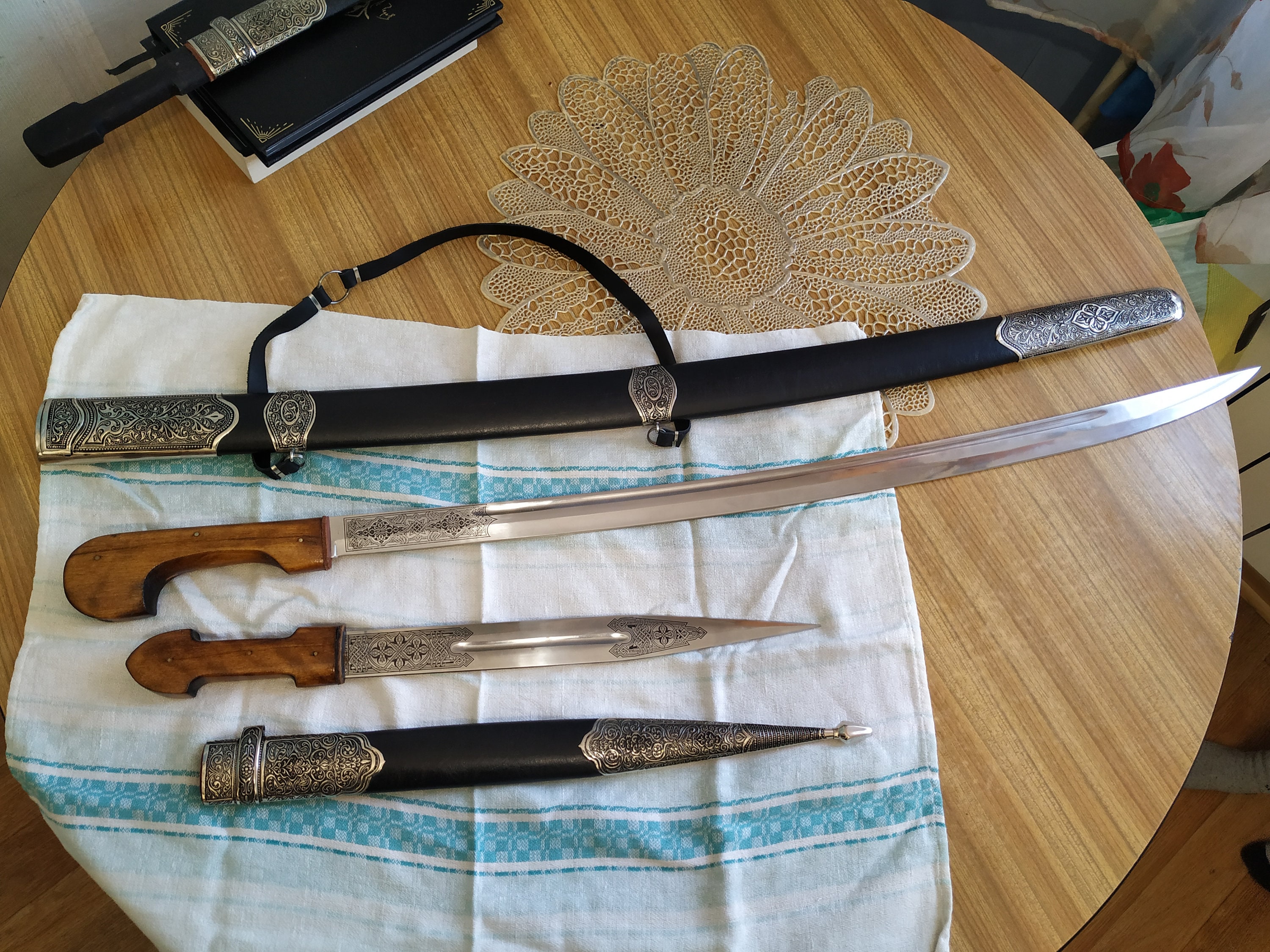 Full length Russian Cossack Shashka sword and cossack kinjal | Etsy