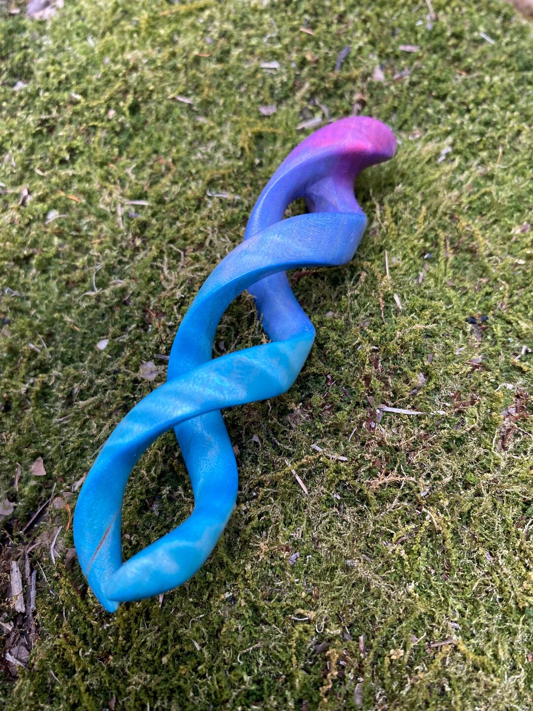 4.75 Pink to Blue Gradient Curly Maple Helix Hairfork - Etsy