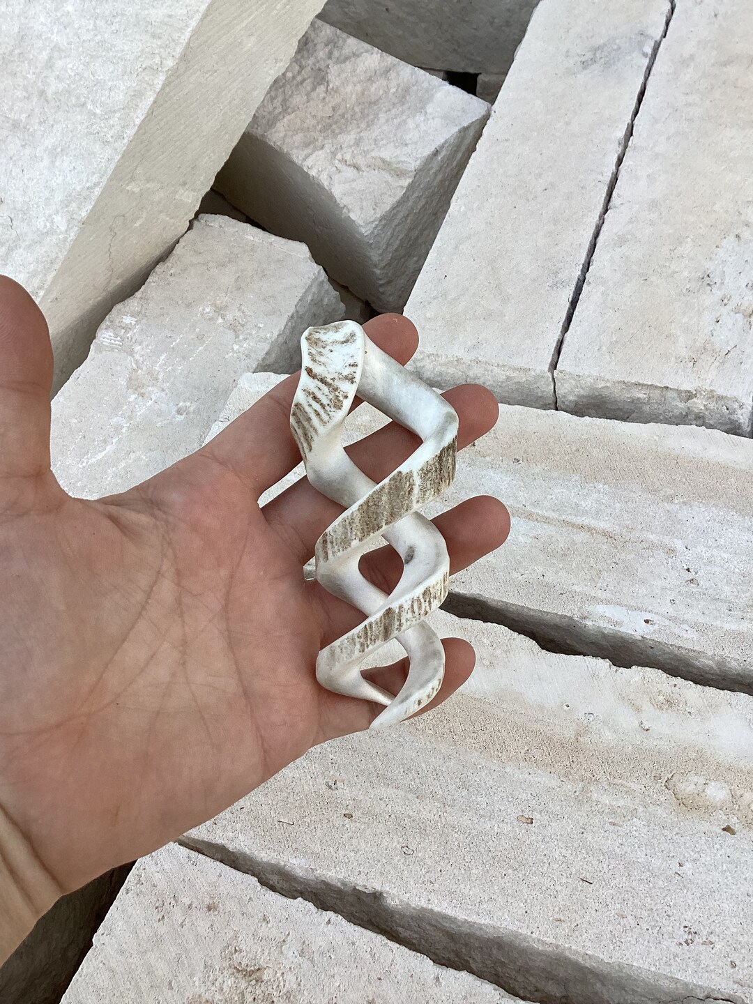 4.125 Elk Antler Ribbon Helix Hairfork - Etsy