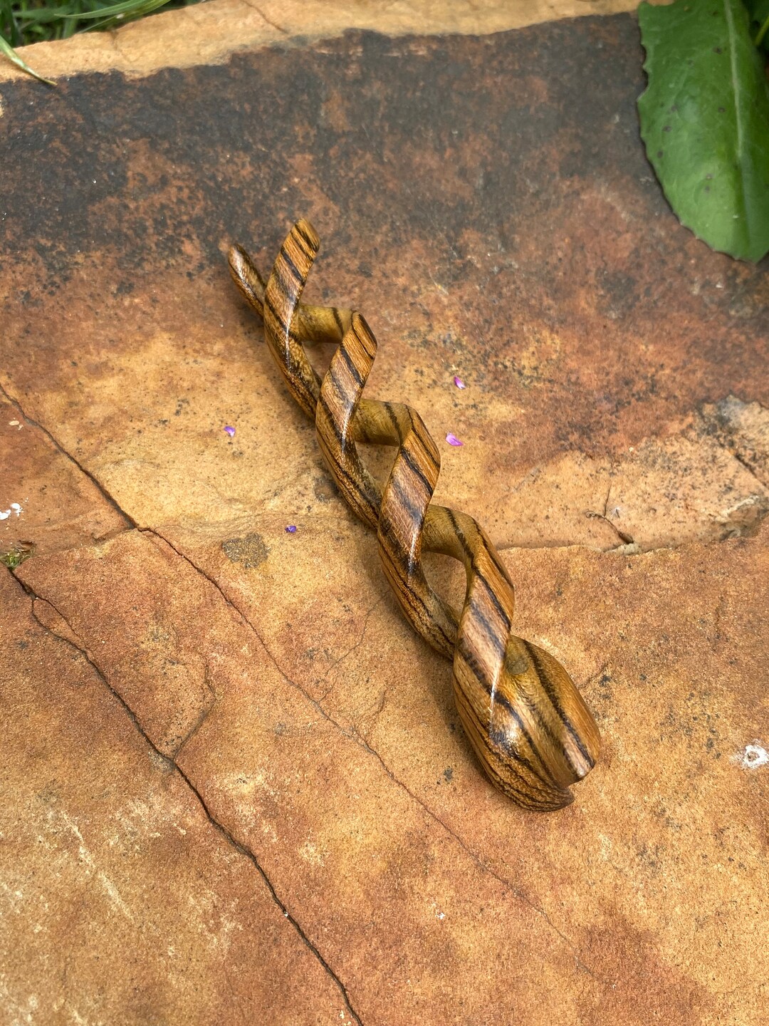 4.75 Bacote Wood Slim Helix Hair Fork - Etsy