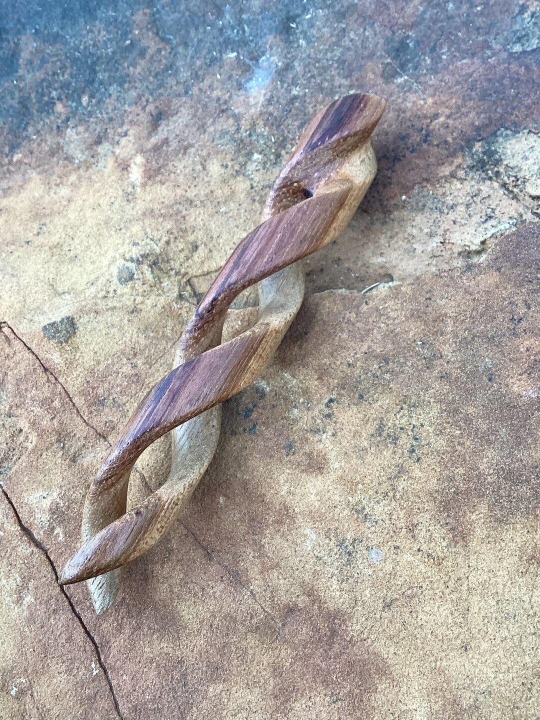 Slim Jatoba Brazilian Cherry Wood Helix Hairfork - Etsy
