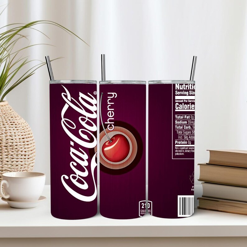 Coca Cola PNG Sublimation Design Bundle, 20oz Skinny Tumbler Wrap, Soda ...
