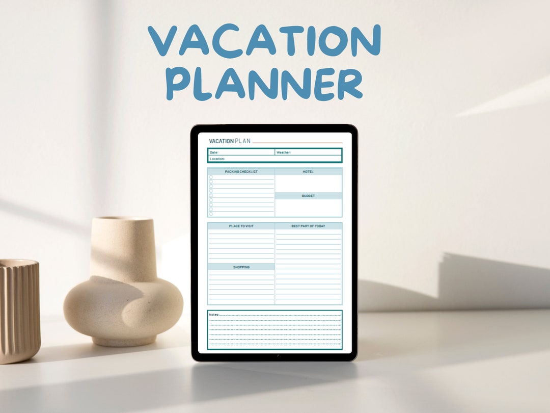Printable Family Vacation Planner Digital PDF Instant Download ...