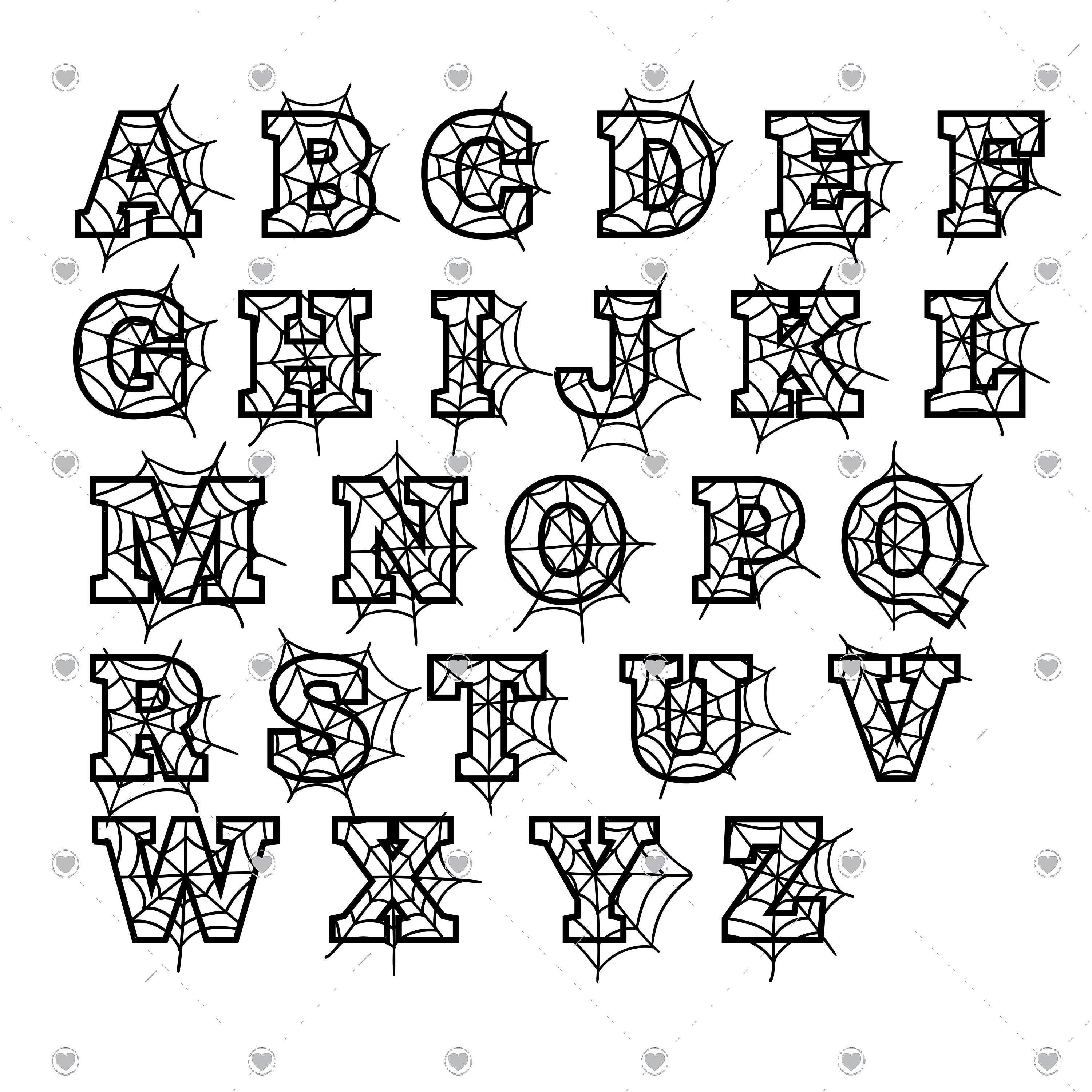 Scary Halloween Font SVG Bundle, Halloween Aphabet Font Set A-Z - Etsy