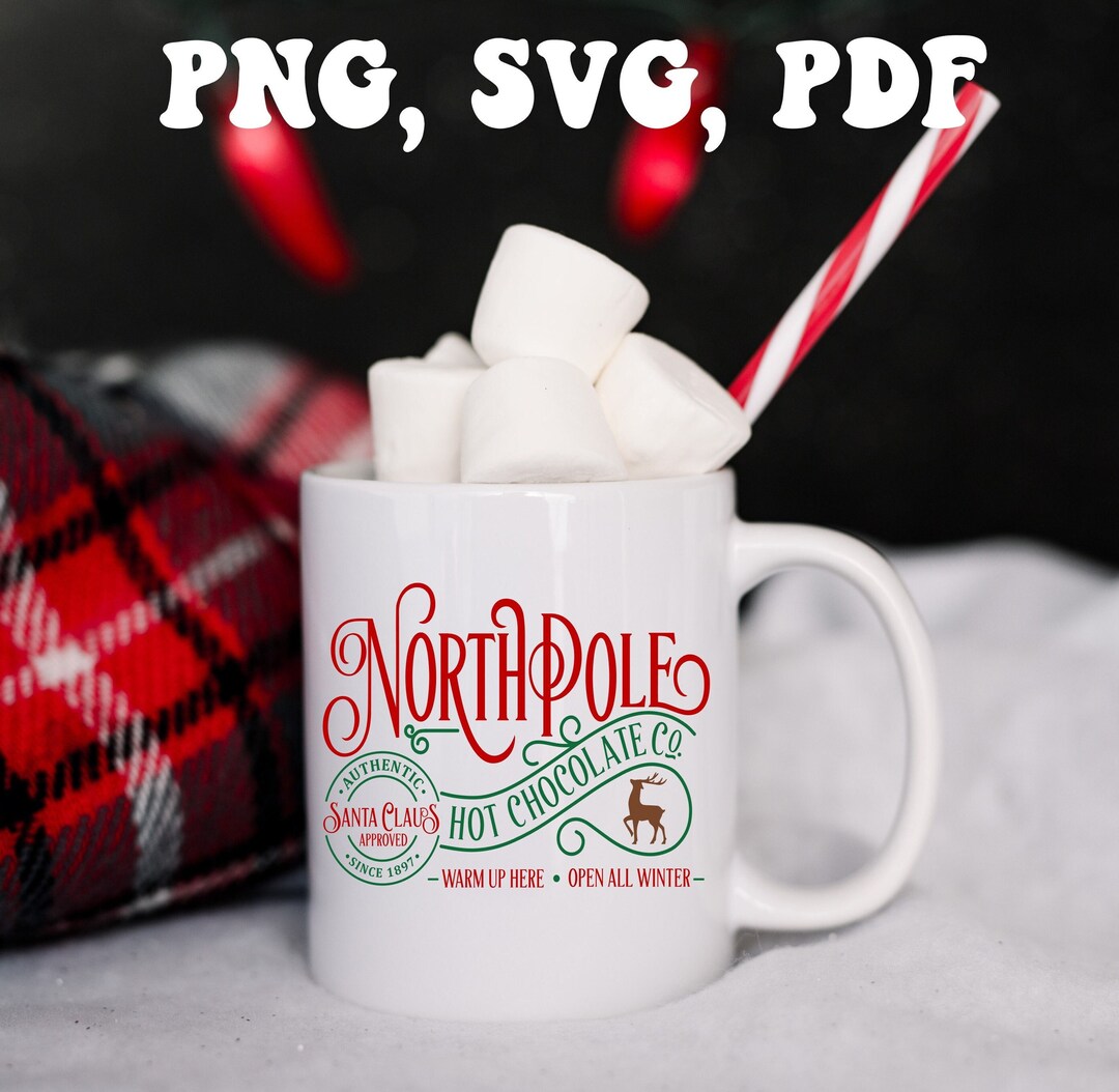 North Pole Hot Chocolate PNG Clipart Design Digital Download Only - Etsy