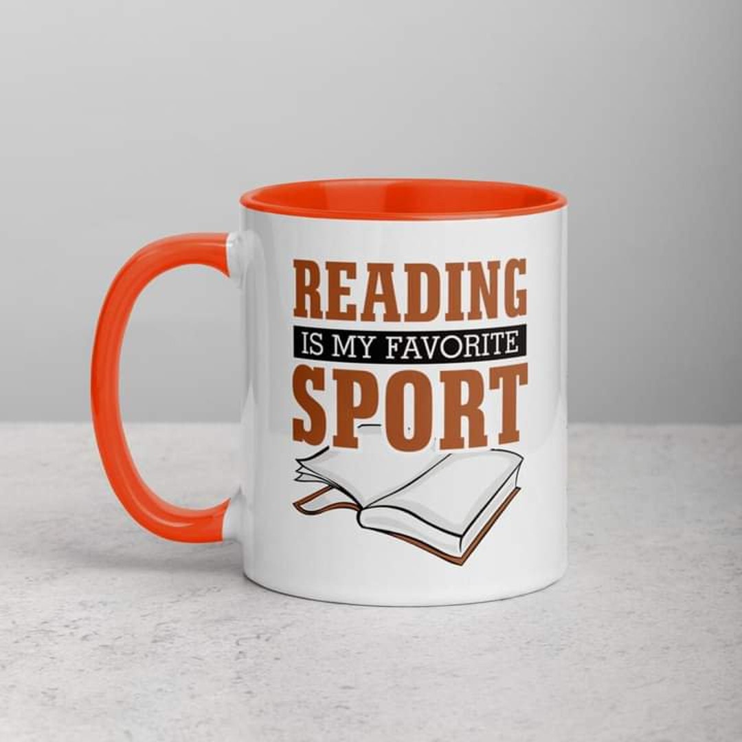 Reading is My Favorite Sport PNG Sublimation Design in Purple, Brown ...