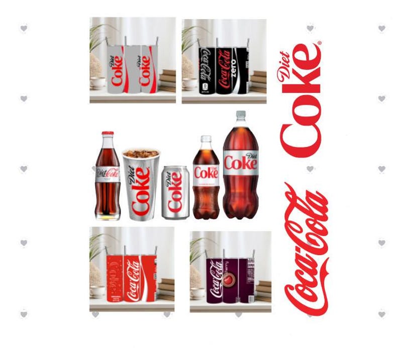 Coca Cola PNG Sublimation Design Bundle, 20oz Skinny Tumbler Wrap, Soda ...