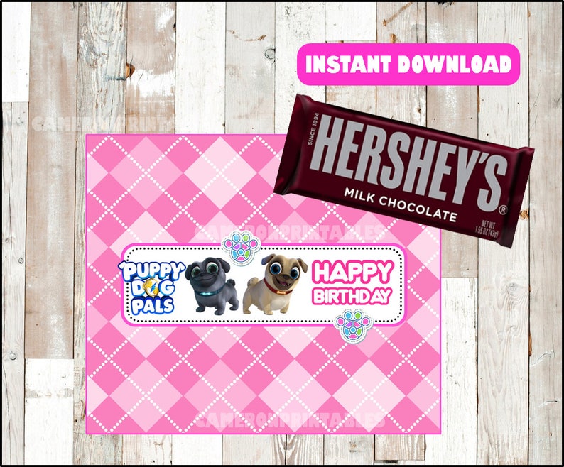 Puppy Dog Pals Candy Wrappers, Printable Puppy Dog Pals Wrappers, Puppy ...