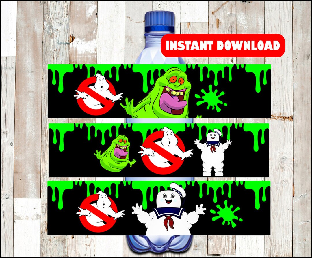 Ghostbusters Bottle Labels, Printable Ghostbusters Water Bottle Labels ...