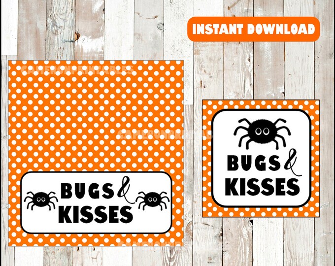 Bugs & Kisses Gift Tags Bag Toppers. Instant Digital Download ...