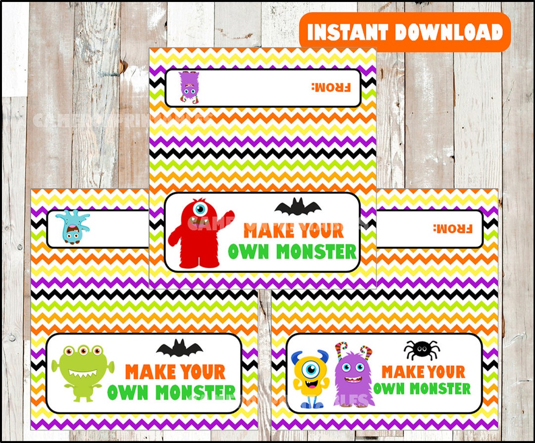 Make Your Own Monster Bag Topper for Monster Halloween Favor, Party ...