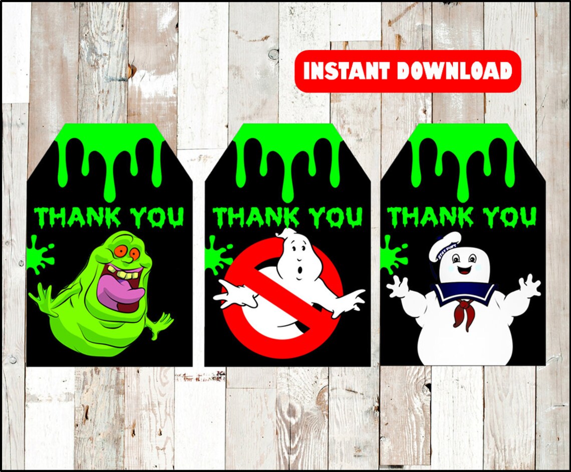 Ghostbusters Thank You Tags Instant Download , Ghostbusters Thank You ...