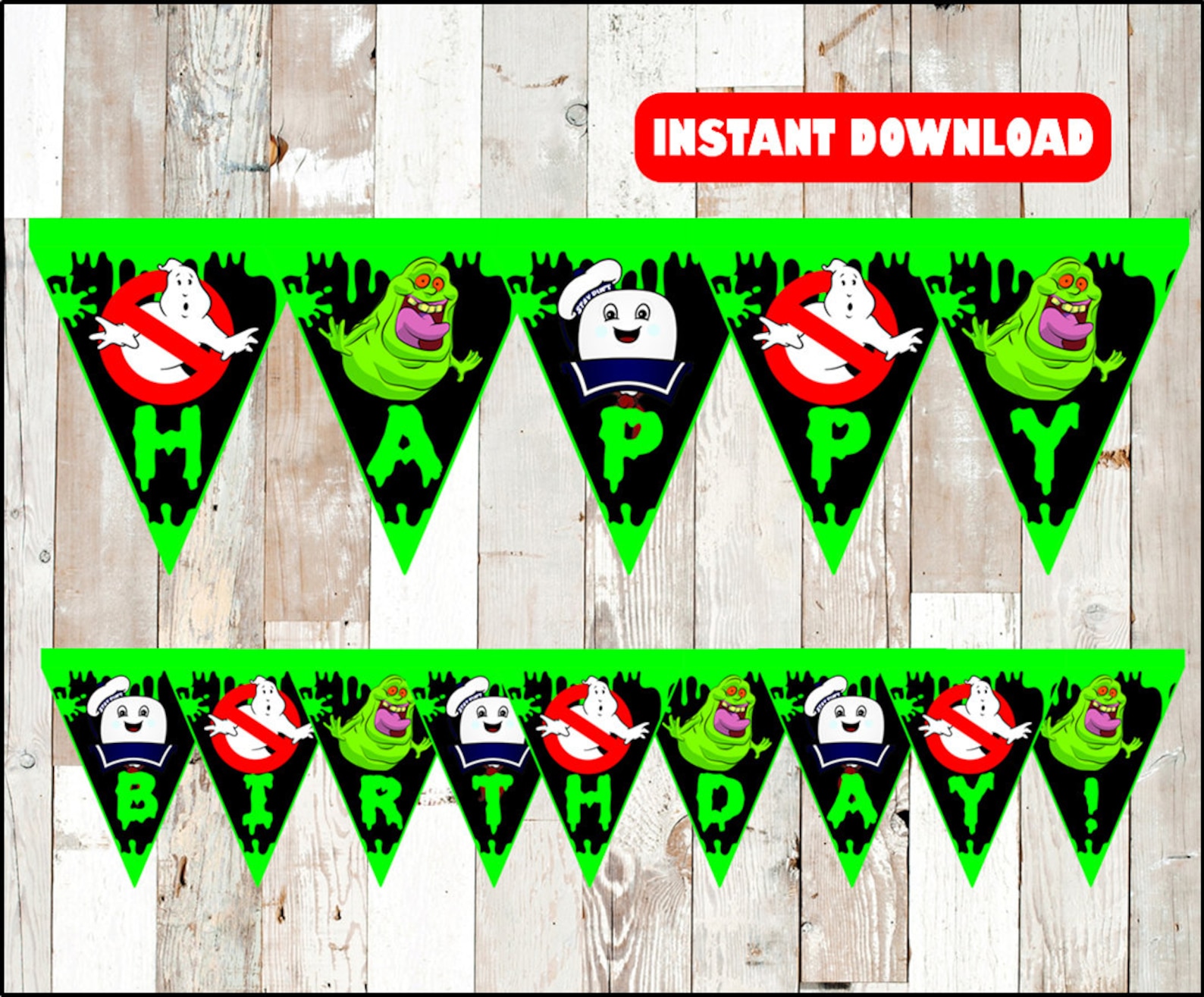 Ghostbusters Banner Instant Download , Ghostbusters Triangle Banner ...