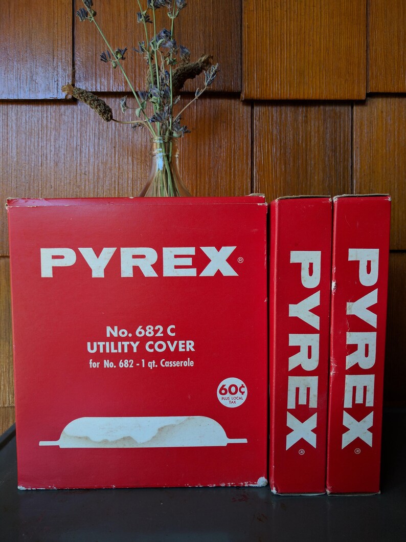 Vintage Pyrex 682 C Utility Covers in Boxes! - Etsy