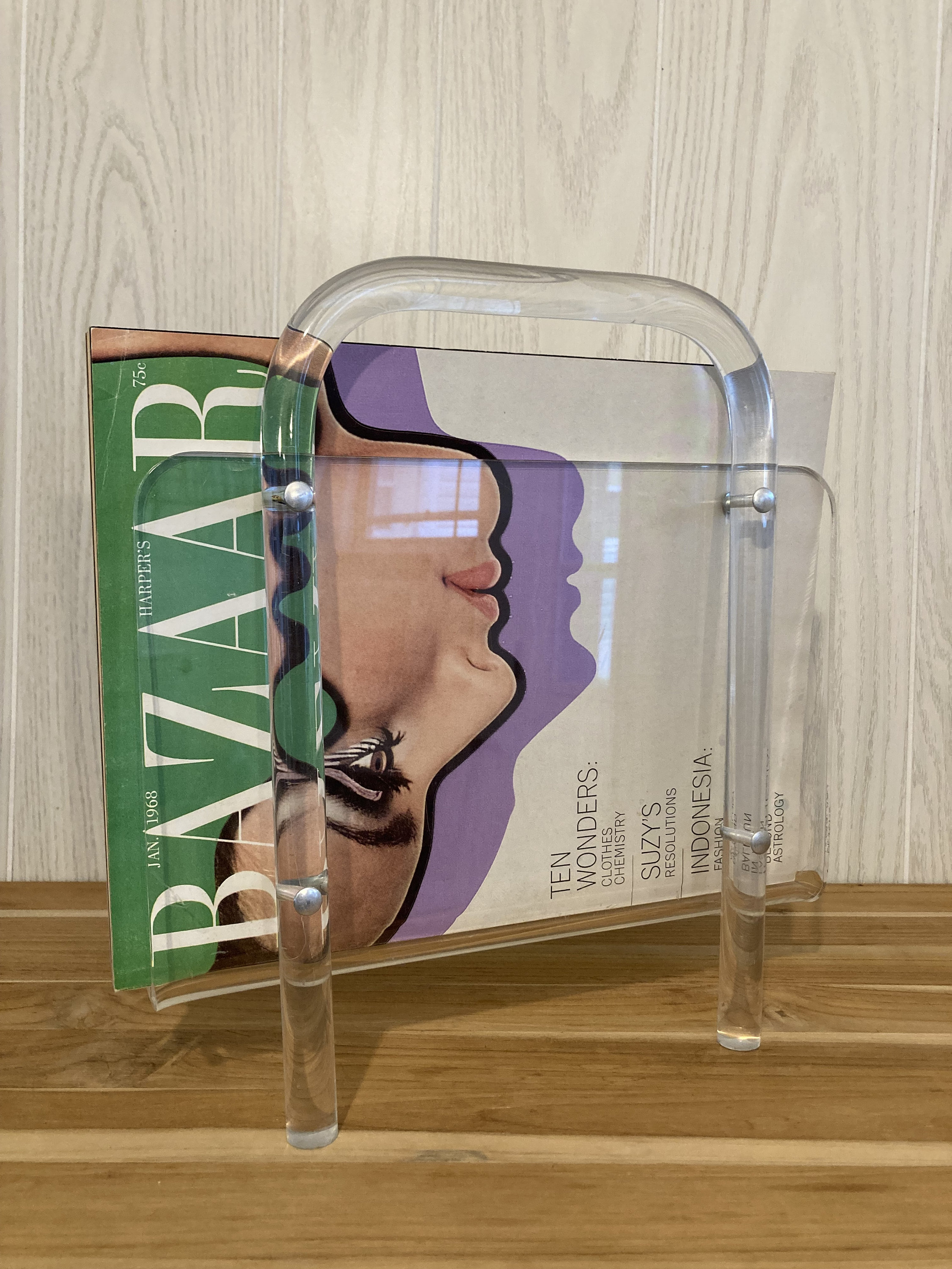 Vintage Plexiglass Magazine Rack / 1970's / Clear Lucite / - Etsy